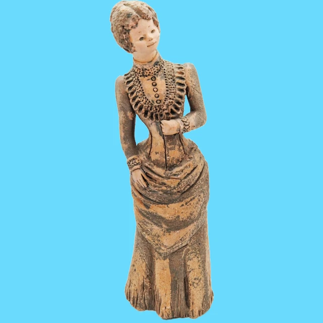 SCULPTURE STATUE FIGURINE statuette terre cuite femme signée Tello ...