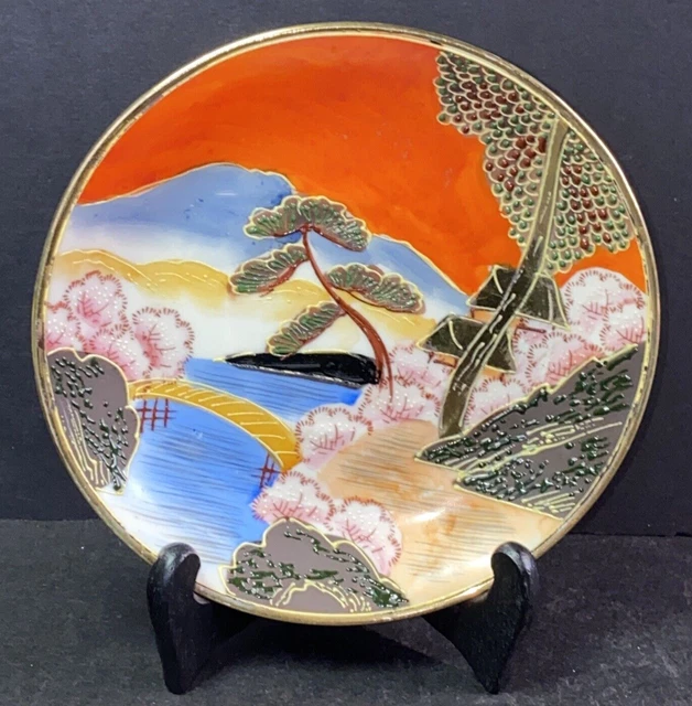 ANTIQUE JAPANESE MEIJI Taisho Satsuma Saucer Plate Earthenware Pottery ...