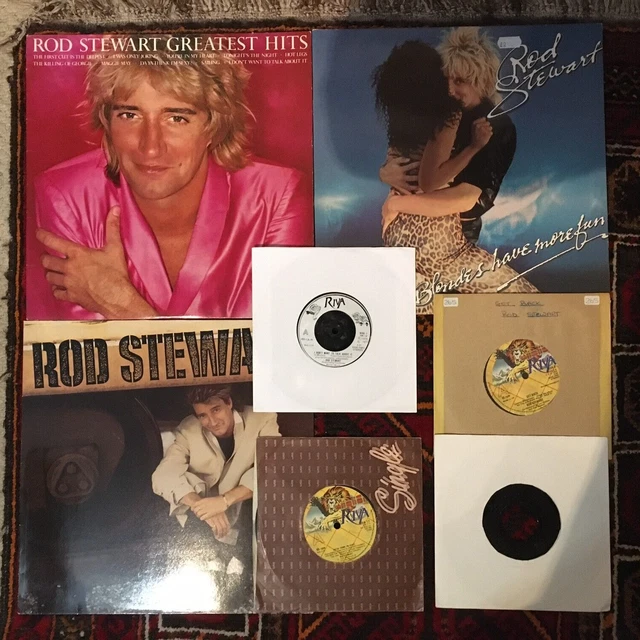 ROD STEWART - 3 albums/4 x 7" 45s - Greatest Hits/Rod Stewart/Blondes ...
