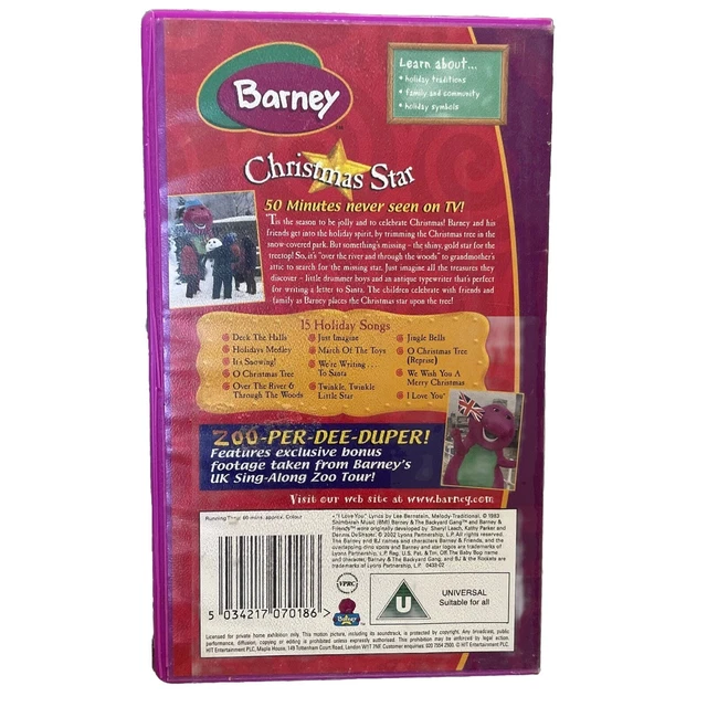 BARNEY - CHRISTMAS Star (VHS, 2002) £5.45 - PicClick UK