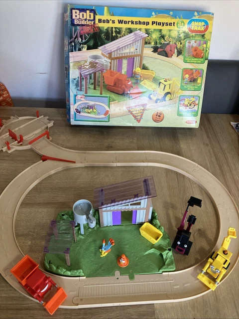 BOB THE BUILDER bob's workshop playset snap trax, pull back vehicles vintage £34.99 - PicClick UK
