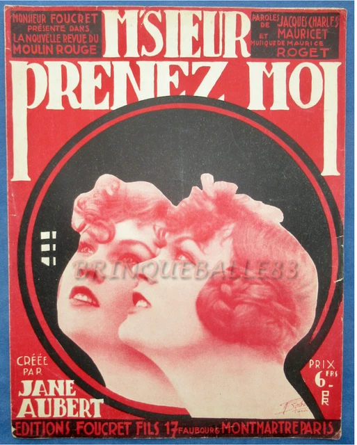 MOULIN ROUGE JANE Aubert Partition M'sieur Prenez-Moi Roget 1927 Ruben ...