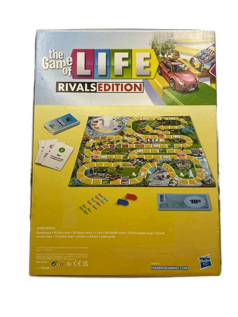 GAME OF LIFE Rivals Edition Board Game Hasbro Gaming 2 Players 8+ Rainy ...