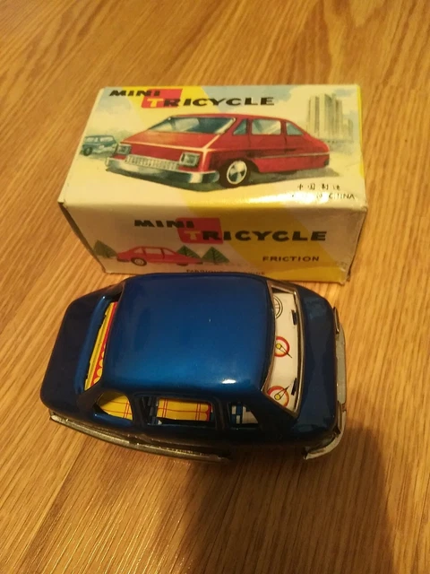 MF993 MINI TRICYCLE Friction Tin Toy Car Blue £17.60 - PicClick UK