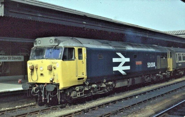 35MM SLIDE BR British Railways Diesel Loco Class 50 50004 Exeter St ...