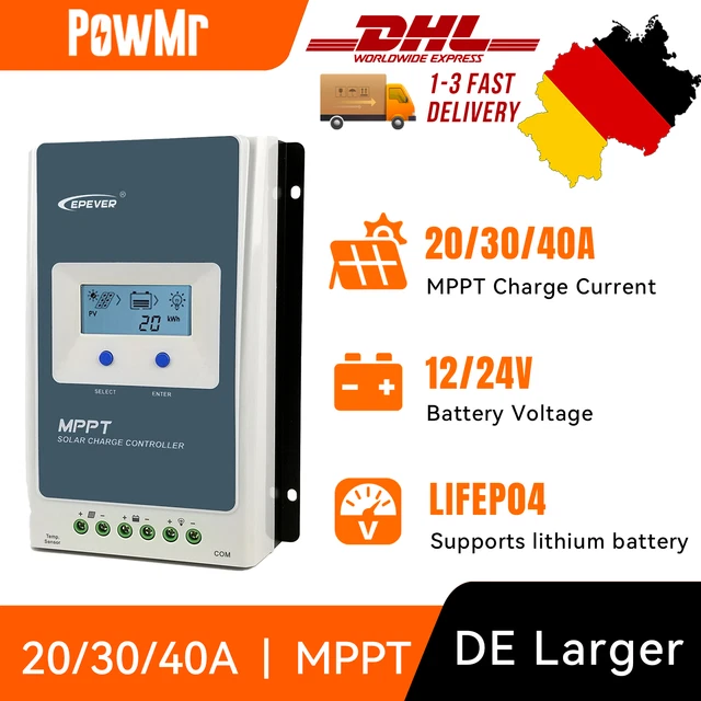 EPEVER MPPT SOLARLADEREGLER 12V/24V Tracer-AN Solarregler 40A/30A/20A/10A 100V EUR 97,00 ...