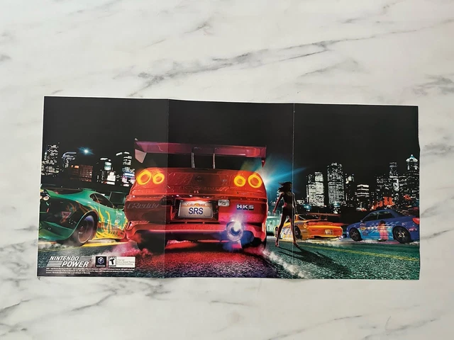 OFFICIAL NINTENDO POWER Poster Original Need for Speed Underground Cars ...