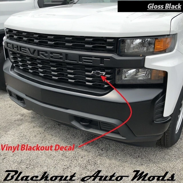 2019-20 CHEVY SILVERADO Bowtie Grille Emblem Blackout Vinyl Overlay ...