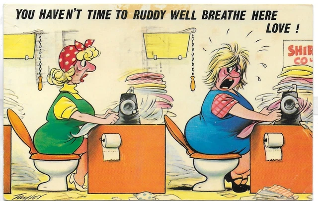 VINTAGE BAMFORTH COMIC Humour Postcard,Taylor"Time To Ruddy Well ...