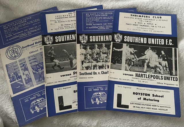 SOUTHEND UNITED FOOTBALL Programmes 1960’s £3.00 - PicClick UK