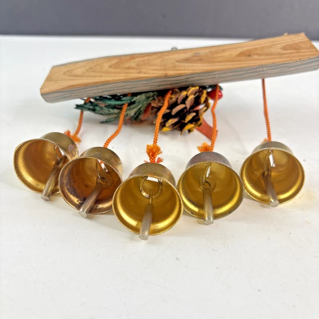 VINTAGE YULE LOG Christmas Door Bells Ringer w/ Box Dan-Dee Imports ...