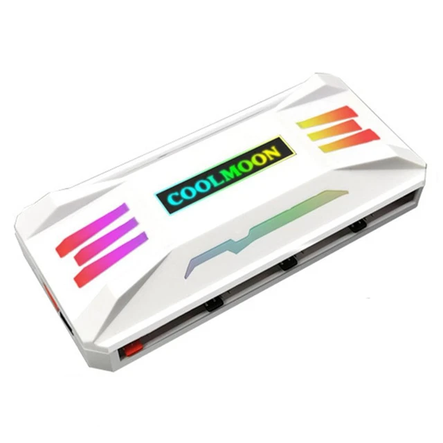 COOLMOON RGB CONTROLLER 4Pin PWM 5V 3Pin ARGB Fan Remote Control (White ...