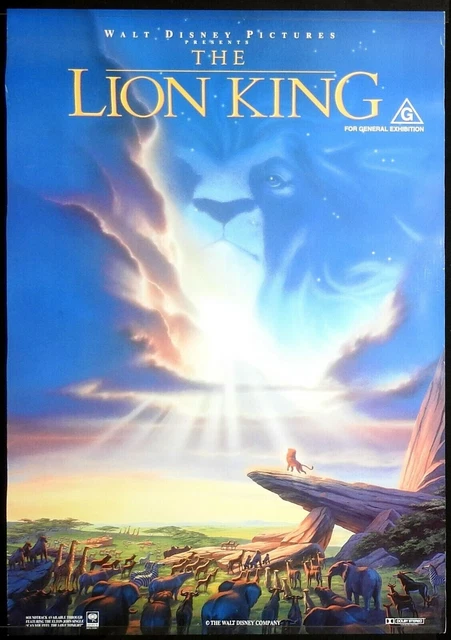 THE LION KING Original ADVANCE Rolled Australian One sheet Movie poster ...