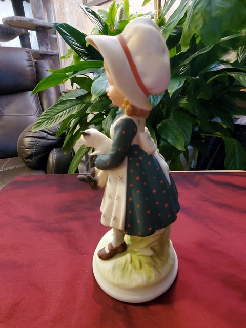 Vintage Holly Hobbie Giappone 1977 Statuetta Porcellana Ragazza In