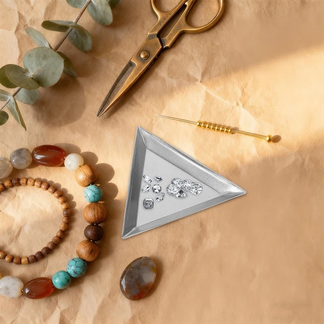 STAINLESS STEEL JEWELLERY Tray Digital Weigh Lab Weight Pans Gold ...