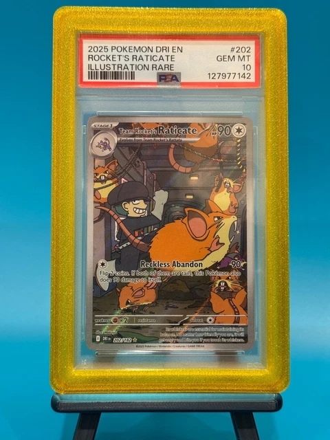 2025 POKEMON DRI En-Destined Rivals #202 Team Rocket's Raticate Psa 10 ...