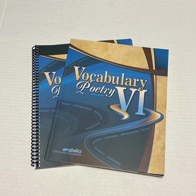 ABEKA VOCABULARY POETRY VI 5th Ed Student Book & Teacher Key Homeschool ...