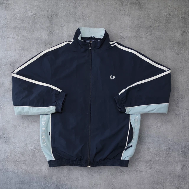 GIACCA FRED PERRY Shell Donna Taglia Media Blu Ricamata Vintage Retro EUR 46,47 - PicClick IT