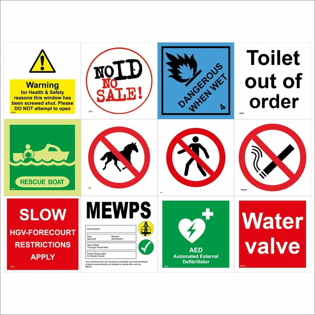 HORSE RESCUE SIGNS Boat Pedestrians Toilet AED Water Valve Forecourt ...