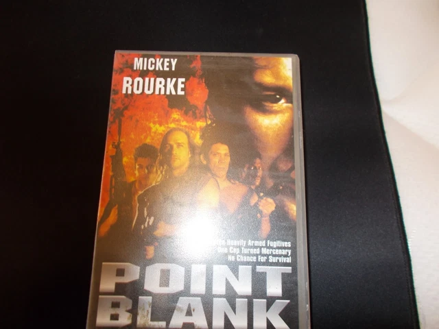 VHS VIDEO POINT Blank Mickey Rourke Big Box Ex-Rental size time code £9 ...