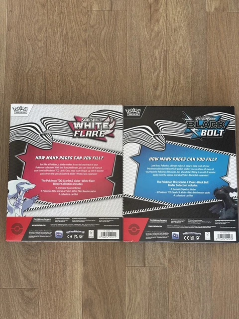 POKEMON BLACK BOLT & White Flare Binder Collections - One Of Each $128. ...