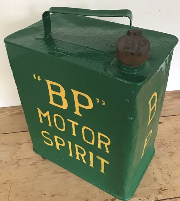 VINTAGE, ‘BP MOTOR Spirit’ Petrol / Oil Can, With Brass Screw Top Cap £ ...