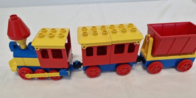 DUPLO LEGO TRAIN Set Red Yellow And Blue With Movable Wheels £34.00 ...