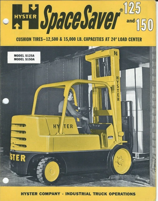FORK LIFT TRUCK Brochure - Hyster - SpaceSaver 125 150 - c1970 (LT438 ...