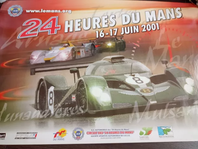 Affiche Poster Officielle 24 Heures Hours Du Mans 24h 2001 Non Pliée