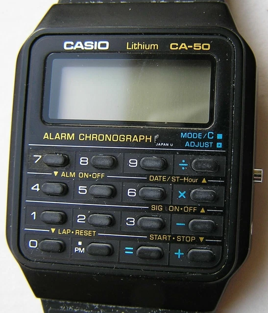 VINTAGE CASIO CA-50 digital calculator watch Module 437, 1984 case user ...