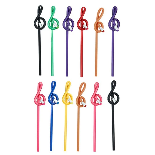 12PCS STUDENTS NOTE Pencils Musical Note Pencils with Eraser Music ...