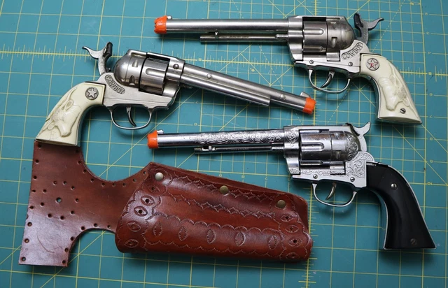 BROKEN VINTAGE HUBLEY USA Cowboy Action Revolver Pistol Diecast Toy Cap ...