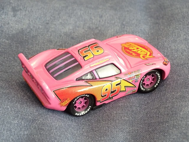 DISNEY PIXAR CARS Lightning Mcqueen Pink No Blister Movie Custom Car £5 ...