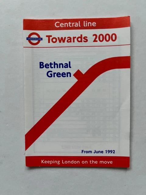 LONDON TRANSPORT UNDERGROUND Tube 1992 CENTRAL LINE BETHNAL GREEN Map ...