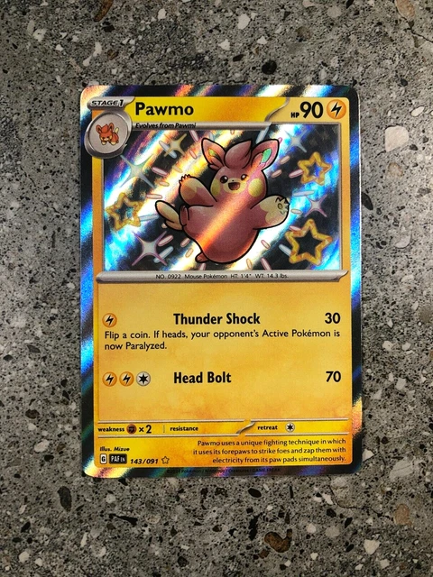 POKEMON TCG CARDS Pawmo 143/091 Paldean Fates Shiny Rare MINT EUR 5,09 ...