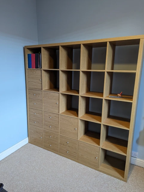 IKEA KALLAX OAK Effect Shelving Unit with Drawers and Doors £150.00 ...