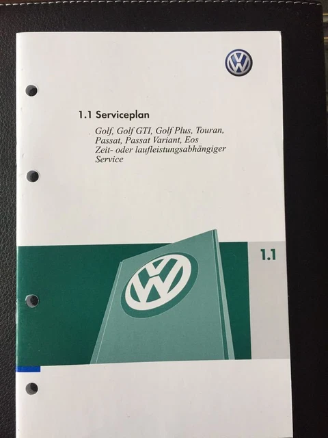 VW SERVICEHEFT SCHECKHEFT Serviceplan Wartungsheft Golf Passat Touran ...