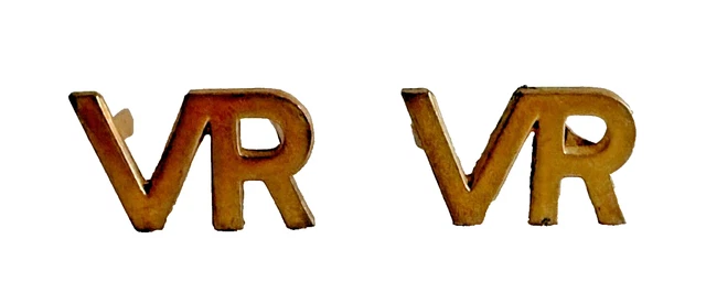 WW2 RAF VR Brass Officers Lapel Insignias. Genuine Wartime Issue, Good ...