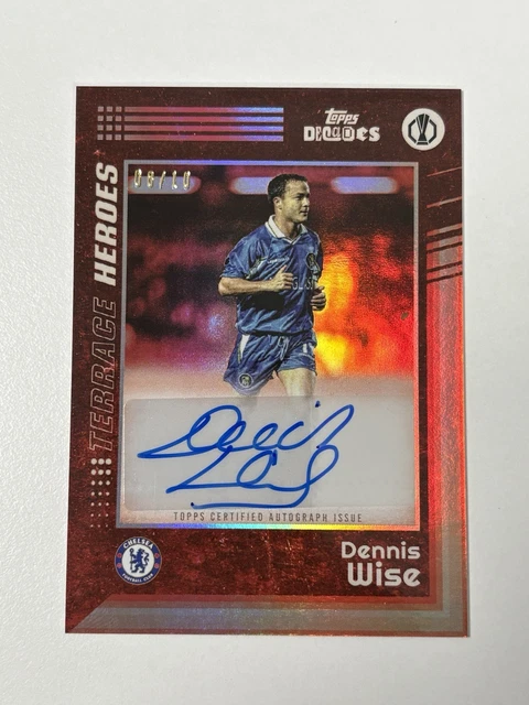 TOPPS UCC DECADES 90s Edition 2025 Dennis Wise /10 Red Auto Chelsea ...