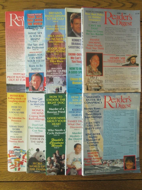 10 VINTAGE 1990 1991 1992 Readers Digest Magazines Books Jan Feb April ...