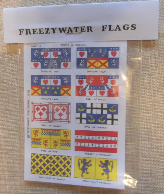 LATE 100 YEARS War Scottish French Allied Army Freezywater Flagsheet £3 ...