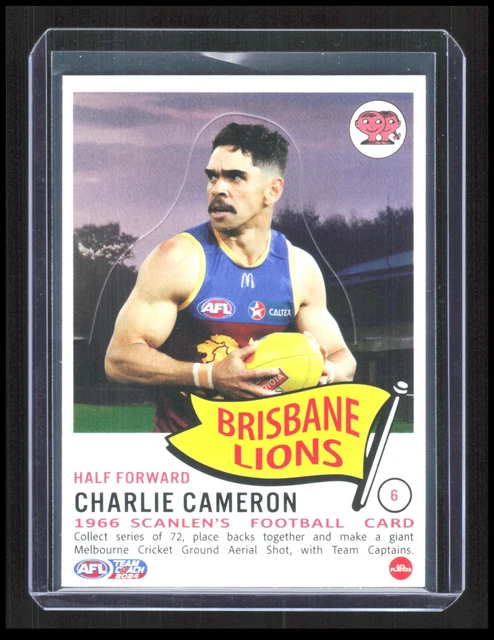 AFL 2024 TEAMCOACH Scanlen's Brisbane Charlie Cameron 6 Football Card ...