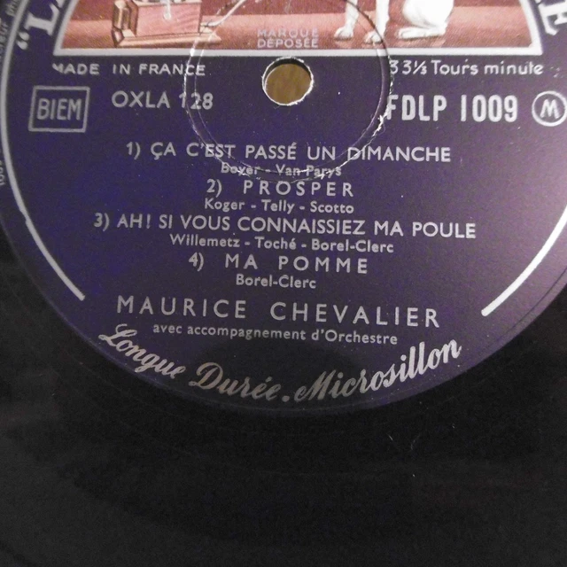 33 RPM 25 CM Maurice Chevalier Disk Prosper - Ma Apple - Voix Master ...