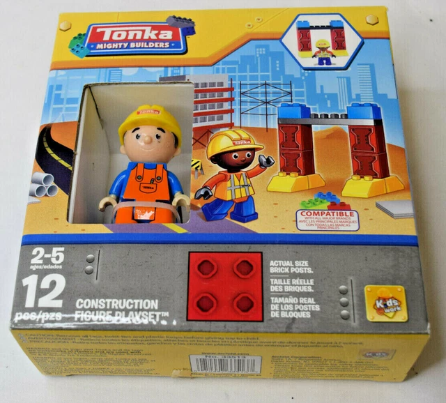 TONKA MIGHTY BUILDERS 12 Piece Construction Figure Playset NEW Ages 2-5 ...