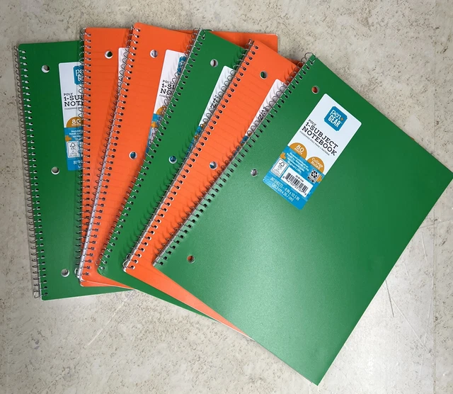 PEN+GEAR POLY 1-SUBJECT Notebook 80 Sheet College Ruled Assorted Color ...