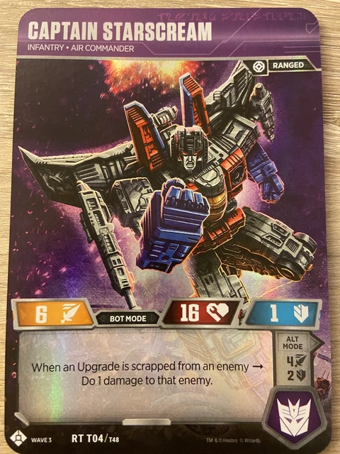 TRANSFORMERS TCG CAPTAIN STARSCREAM Infantry Air Commander Wave 3 Rare ...