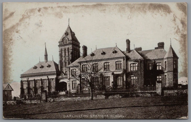 DARLINGTON GRAMMAR SCHOOL Durham England Posted Squared Postmark 1904 ...