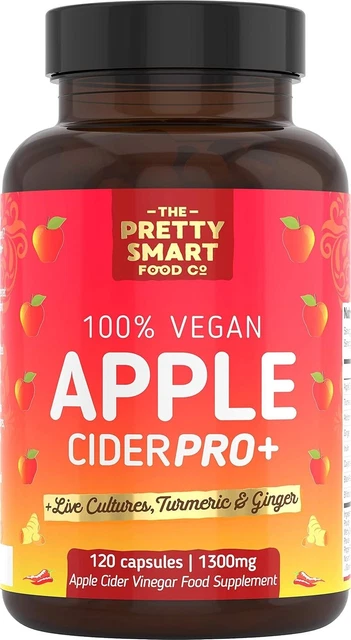 THE PRETTY SMART Food Co Apple Cider Vinegar Capsules – 1300mg High ...