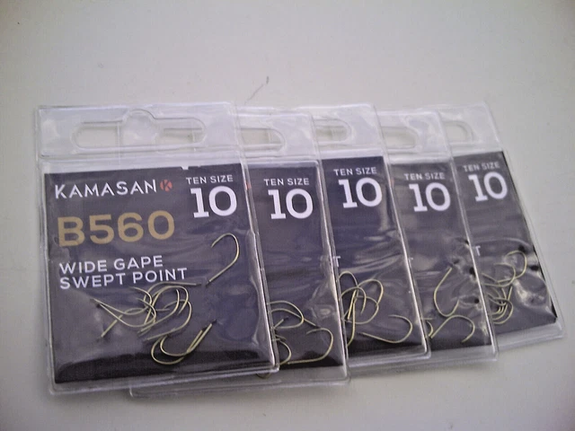 50 X KAMASAN B560 Micro Barb Spade End Hooks Size 10. Perfect All Round ...
