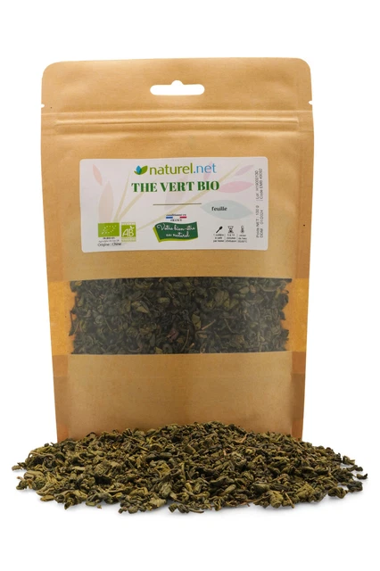 LOT DE DEUX sacs Thé vert bio en sac de 100 grammes EUR 15,00 - PicClick FR